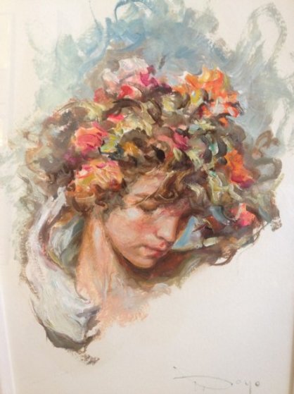 Untitled Portrait Oil on Canvas 18x11 by Royo - For Sale on Art Brokerage