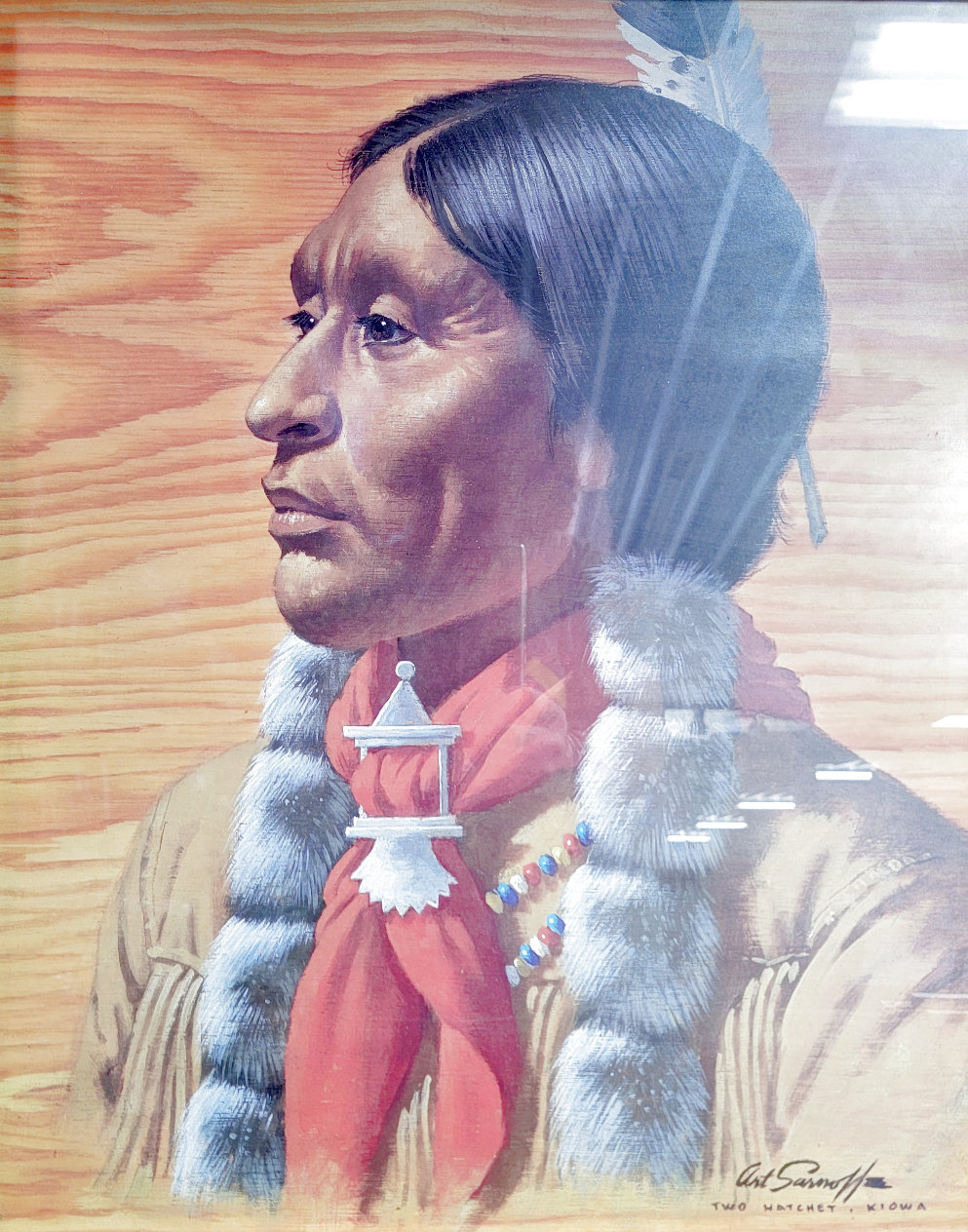 Two Hatchet: Kiowa 1960 Oil on Canvas by Arthur Sarnoff - For Sale on ...