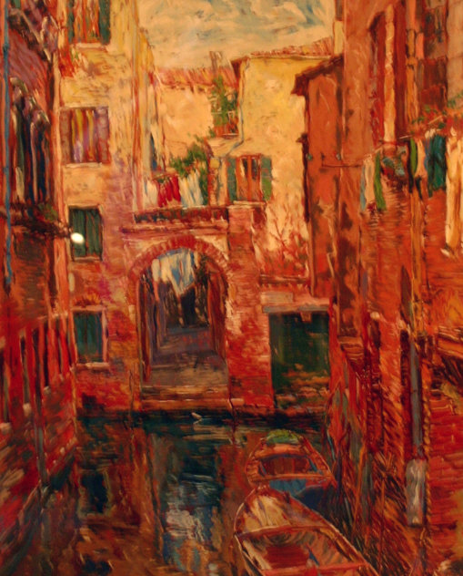 Venice Canal 1988 Impressionist Cityscape by Marco Sassone - For Sale ...
