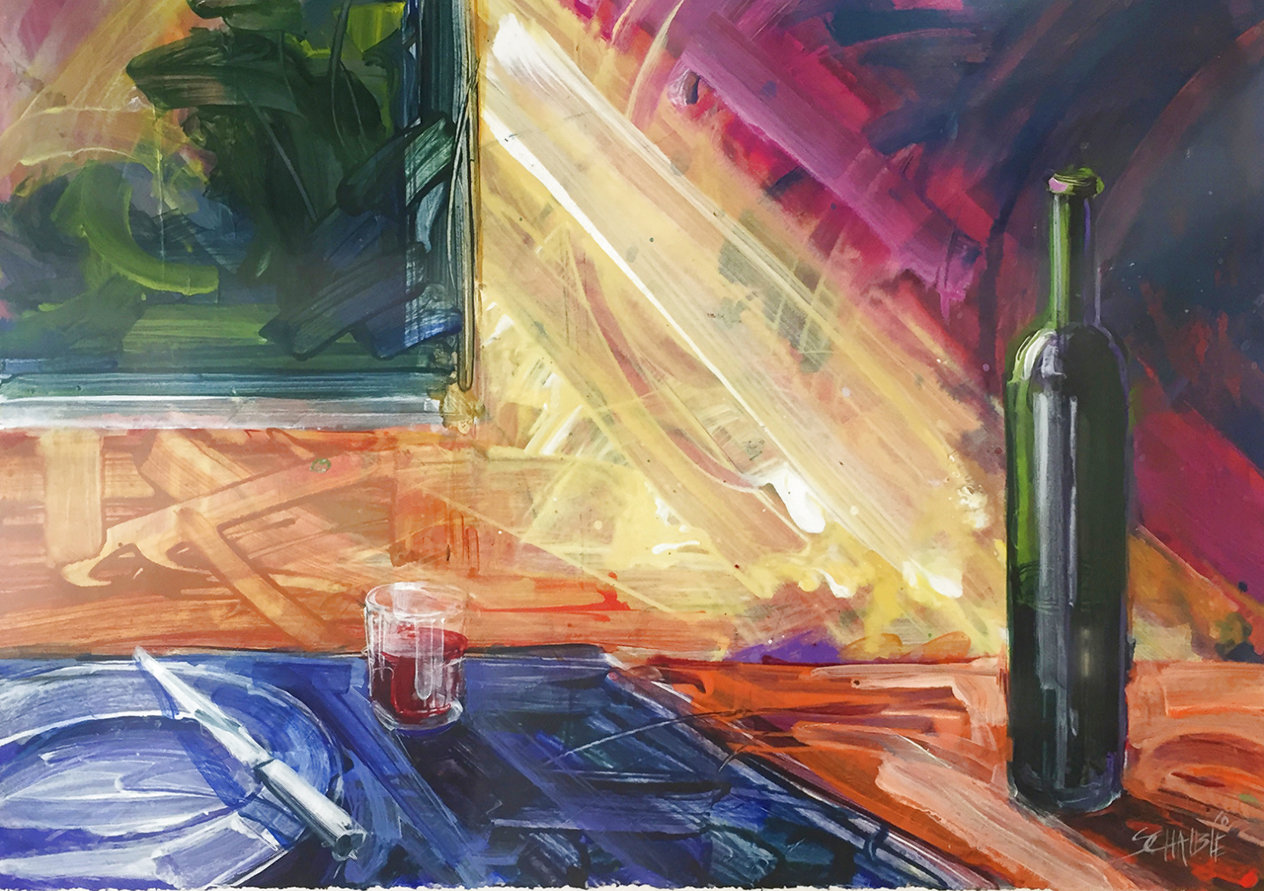 Table Wine 2014 Acrylic Painting 22x30 by Tim Schaible - For Sale on ...