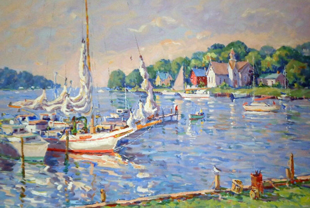 bill schmidt landscapes, bay, harbour, boats, sailboats by Bill Schmidt ...