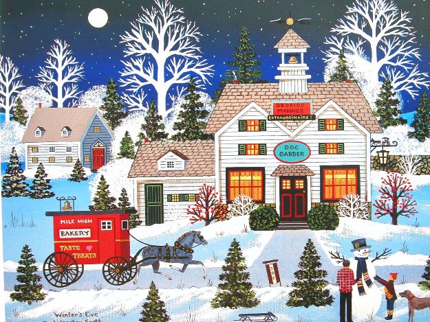 Winters Eve 1992 Lithograph 15x19 by Jane Wooster Scott - For Sale on ...