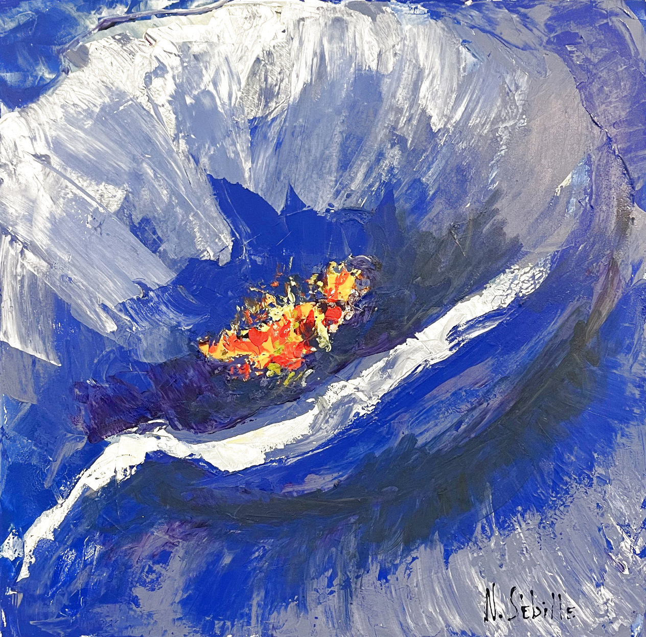 Bleu 2011 Acrylic and Oil on Linen by Nicole Sebille - For Sale on Art ...
