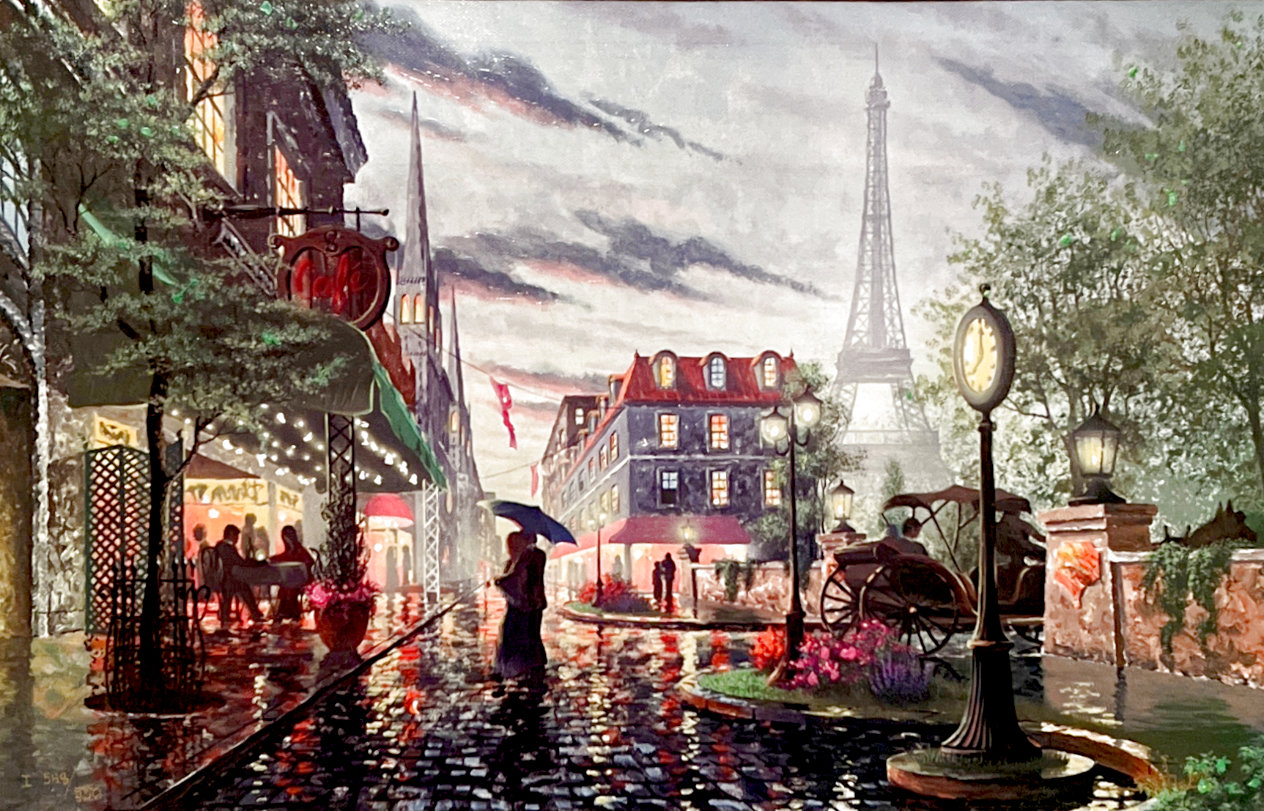 Paris Cafe Summer 2005 Lithograph on Canvas 11x17 by Kenneth Shotwell ...