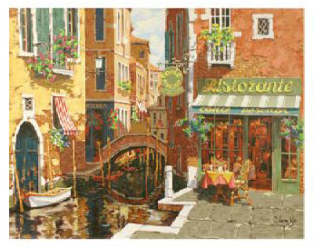 Rendezvous In Venice, 2002, 18x24, hand embellished deluxe serigraph on ...