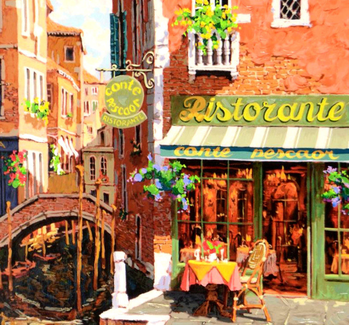 Rendezvous in Venice, 2002, 18x24, serigraph, by Viktor Shvaiko