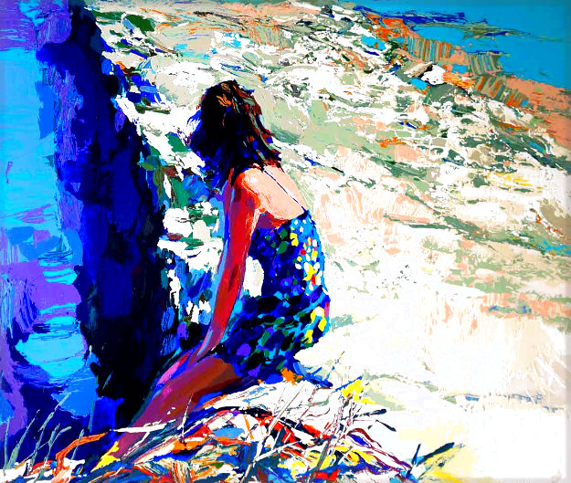 Apres Le Bain Serigraph on Canvas 27x35 by Nicola Simbari