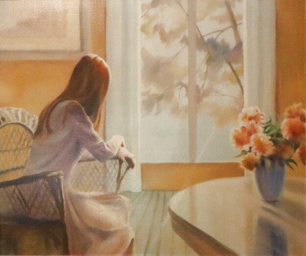 View From the Window Oil on Canvas by Hal Singer - For Sale on Art ...