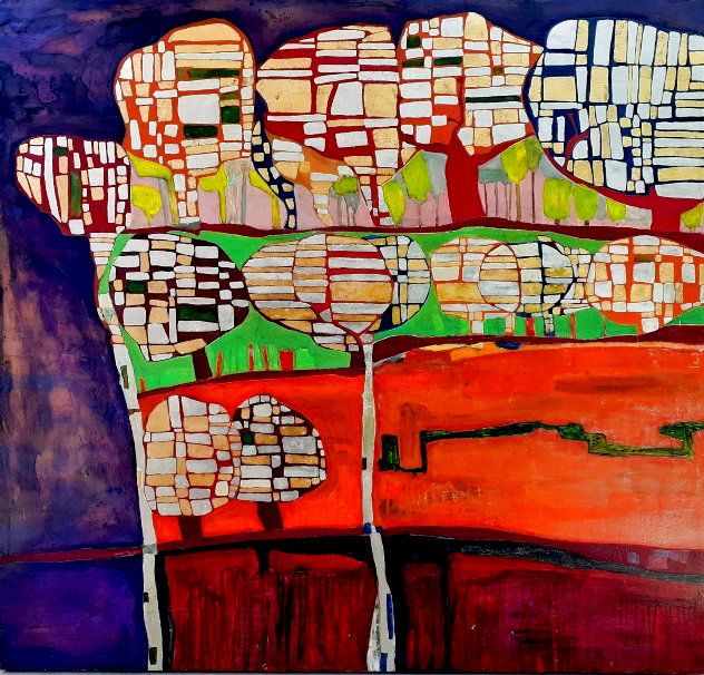 Ghost Trees Mixed Media 45x48 by Skynear