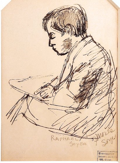 Moses Soyer Mixed Media Drawing by Raphael Soyer - For Sale on Art ...