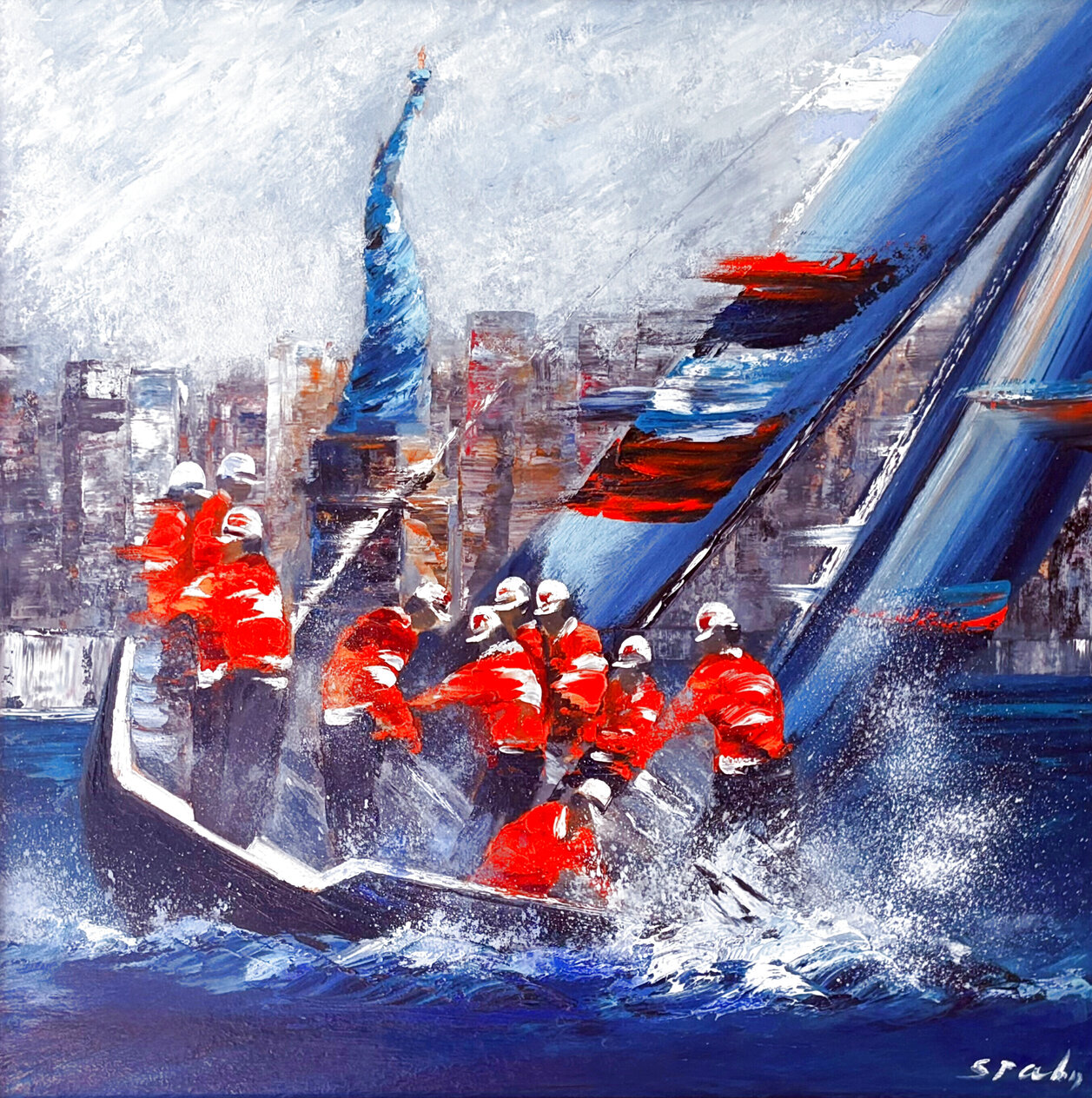 Facing Obstacles 2012 Framed Oil on Board 24x24 by Victor Spahn - For ...