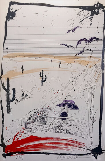 Bats Over Barstow 1993 Limited Edition Silkscreen by Ralph Steadman ...