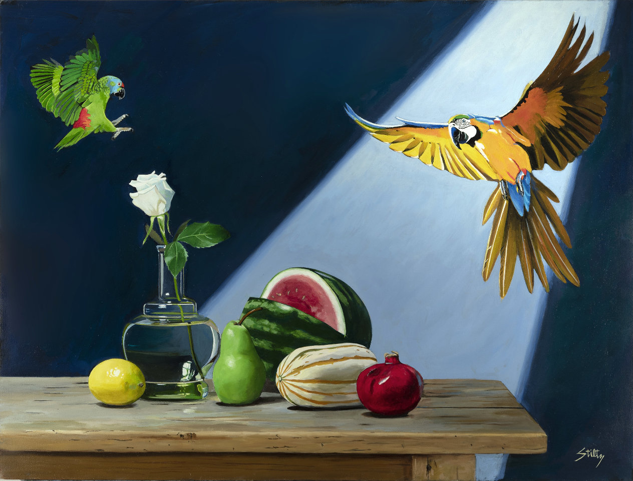 Thomas Stiltz original painting , 2019, Attack on the Still Life by ...