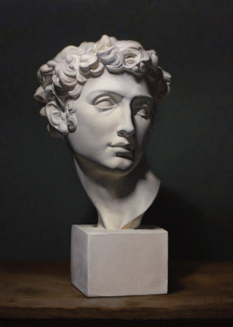 Luba Stolper original painting of a sculpture, male figure by Luba ...