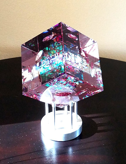 Rose Spectrum Crystal Cube Sculpture 2016 5 in by Jack Storms - For ...