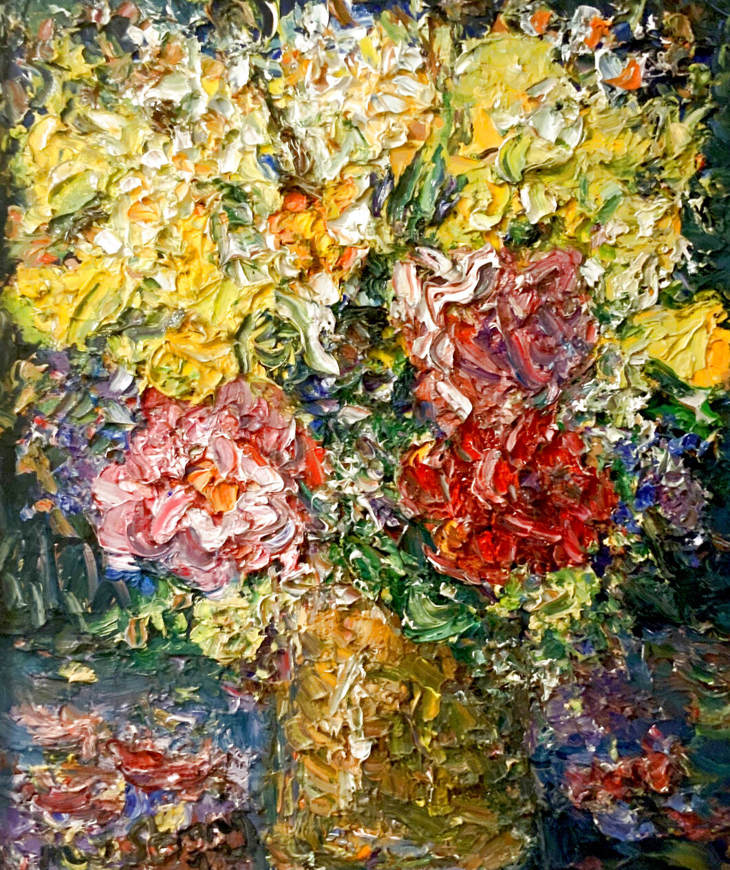 Daffodils and Camellias 1997 Framed Oil on Board by Michael Strang ...