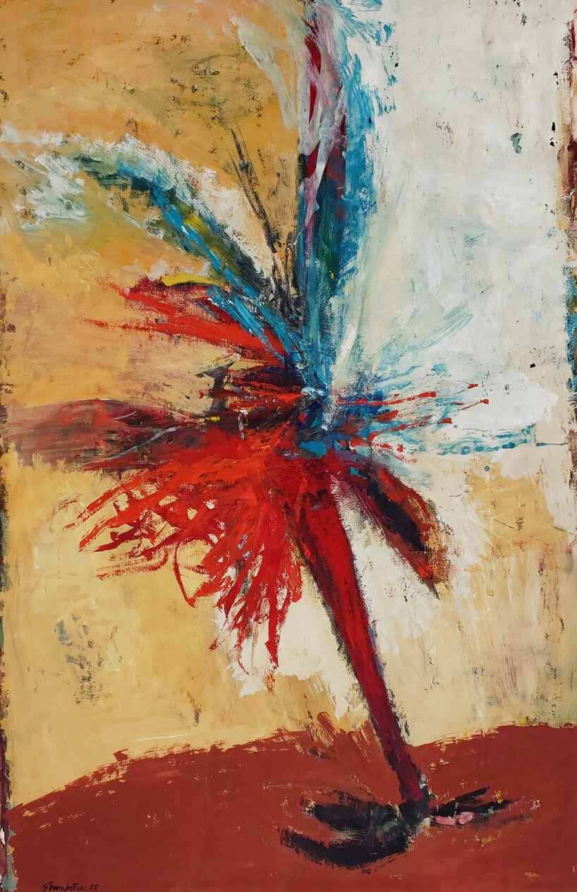 Untitled Palm Tree 1958 Oil on Paper by James Strombotne - For Sale on ...