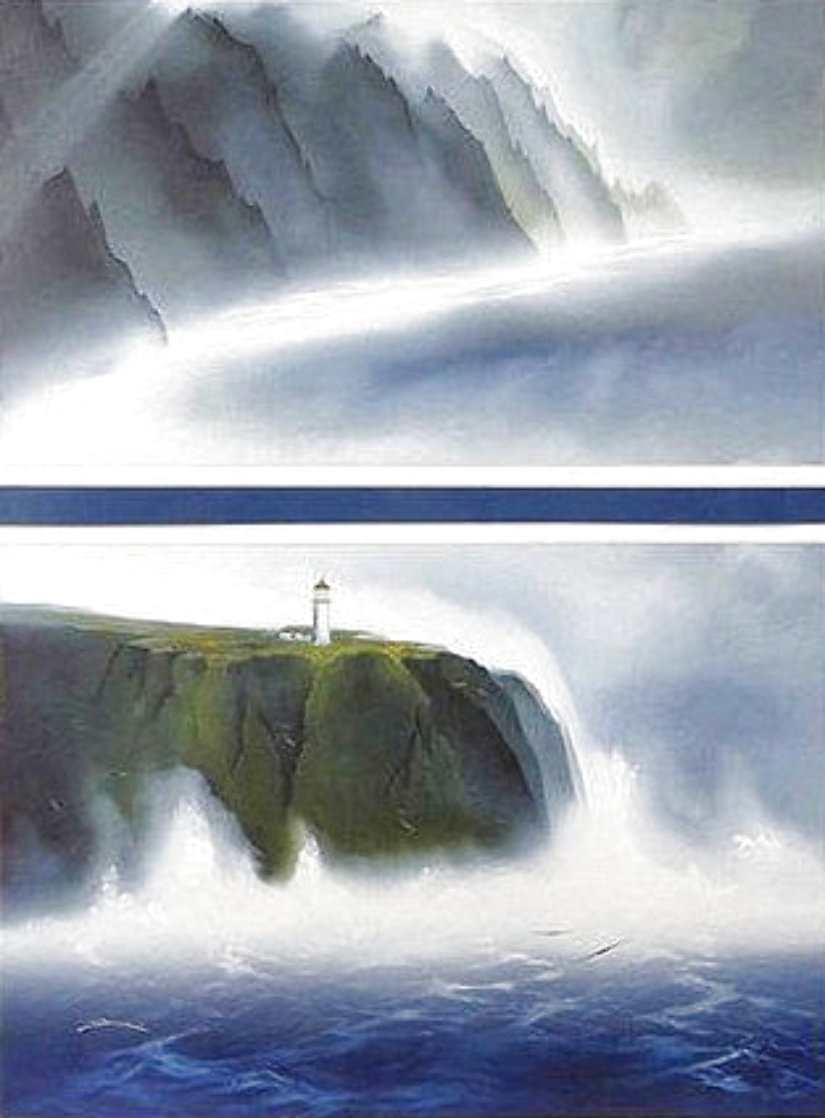 Sanctuary Diptych 1968 Serigraph 38x28 by George Sumner