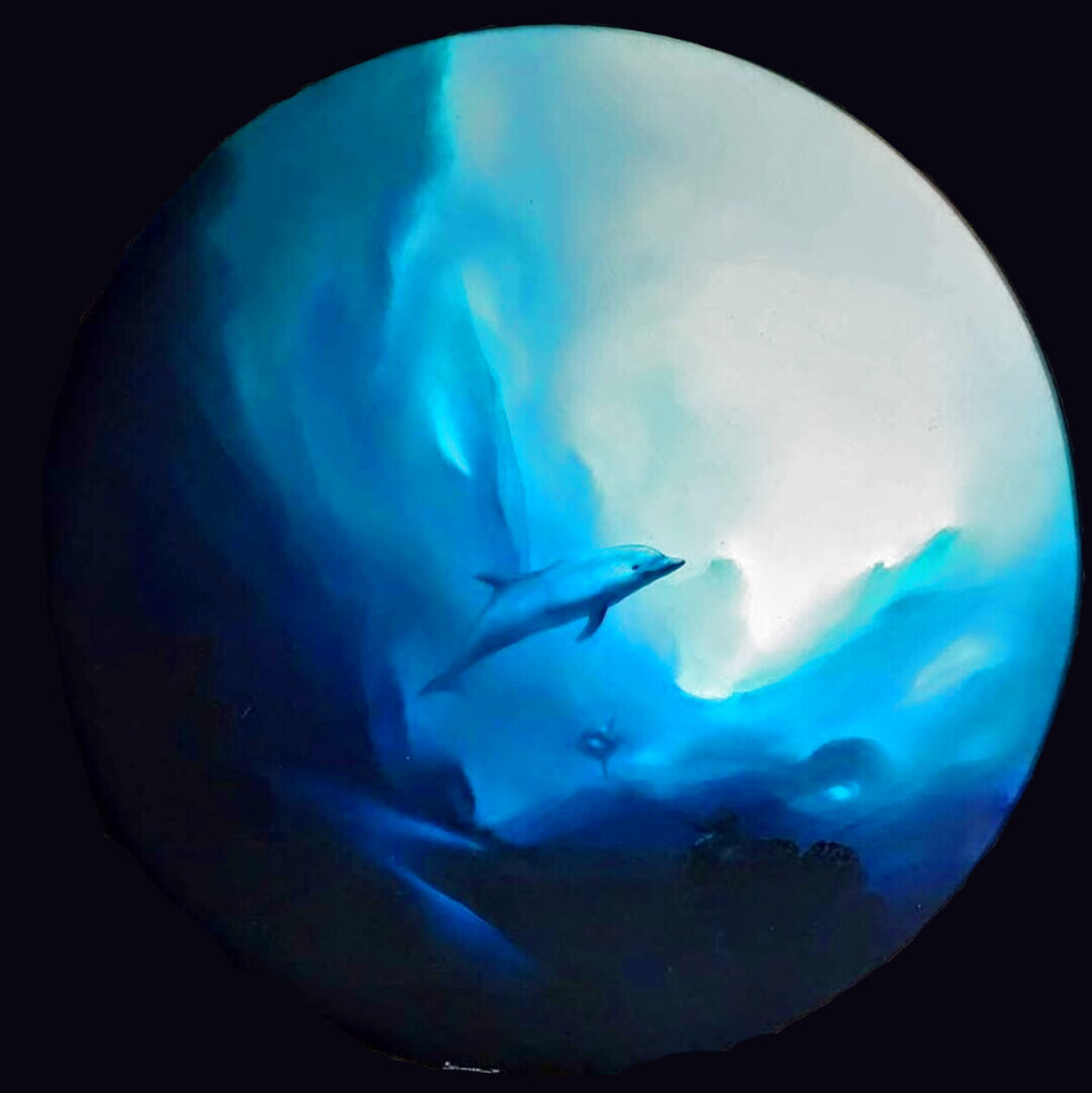 Dolphin Series 1980 Framed Oil on Canvas by George Sumner - For Sale on ...