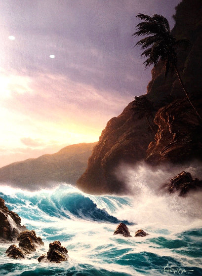 Evening Splendor Hawaii, 1985, Lithograph, 31x23, by Roy Tabora