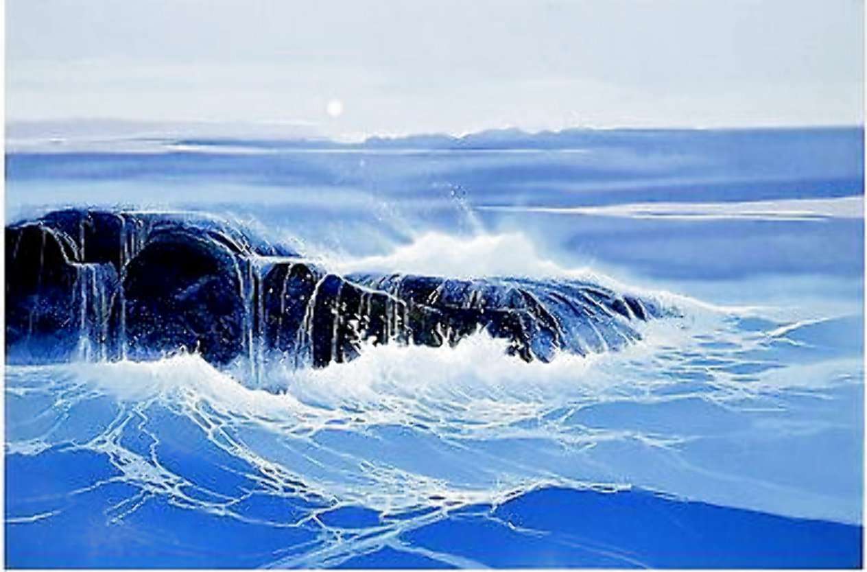 Distant Moon Serigraph 24x36 by Seikichi Takara - For Sale on Art Brokerage