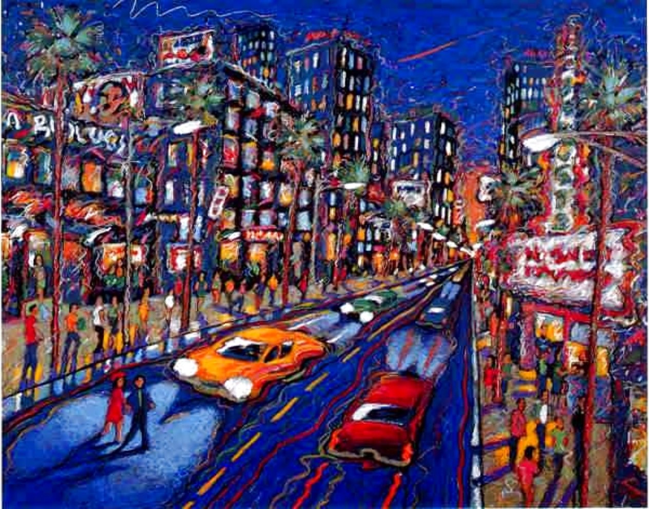 City in Blue Serigraph 32x40 by James Talmadge - For Sale on Art Brokerage