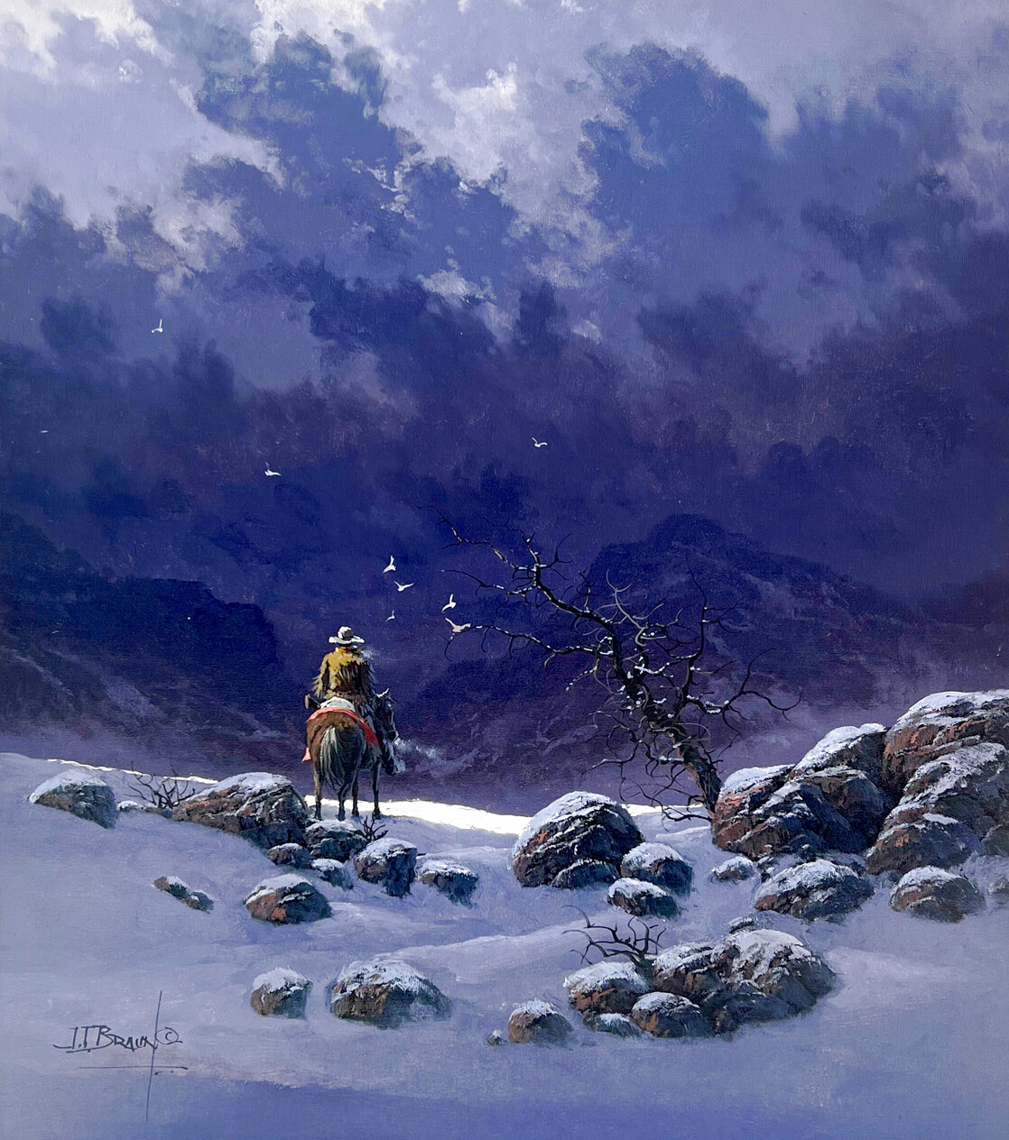 Dark Trail 1970 Framed Oil on Canvas 24x19 by Jorge Tarallo Braun - For ...