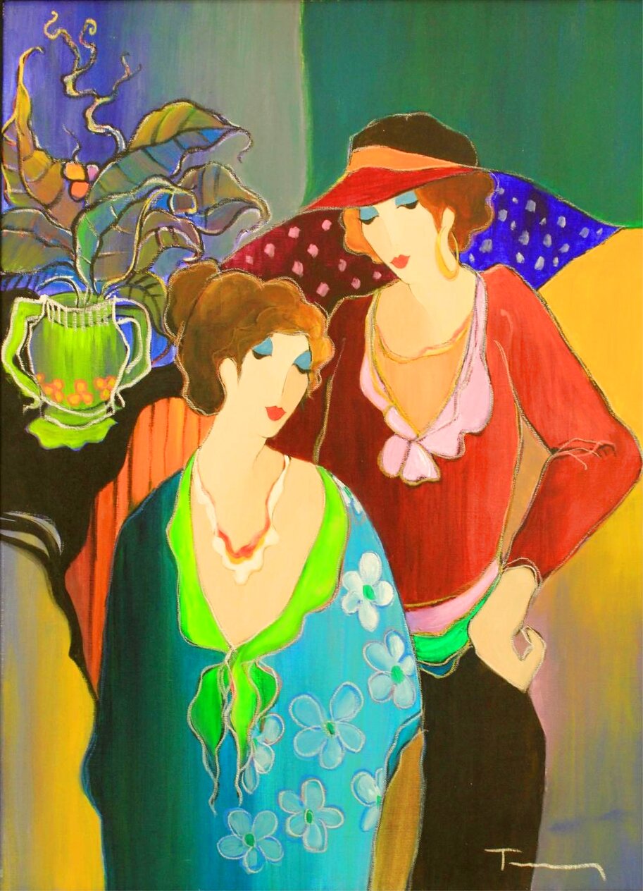 Barbara and Clare 2007 Limited Edition Serigraph by Itzchak Tarkay ...