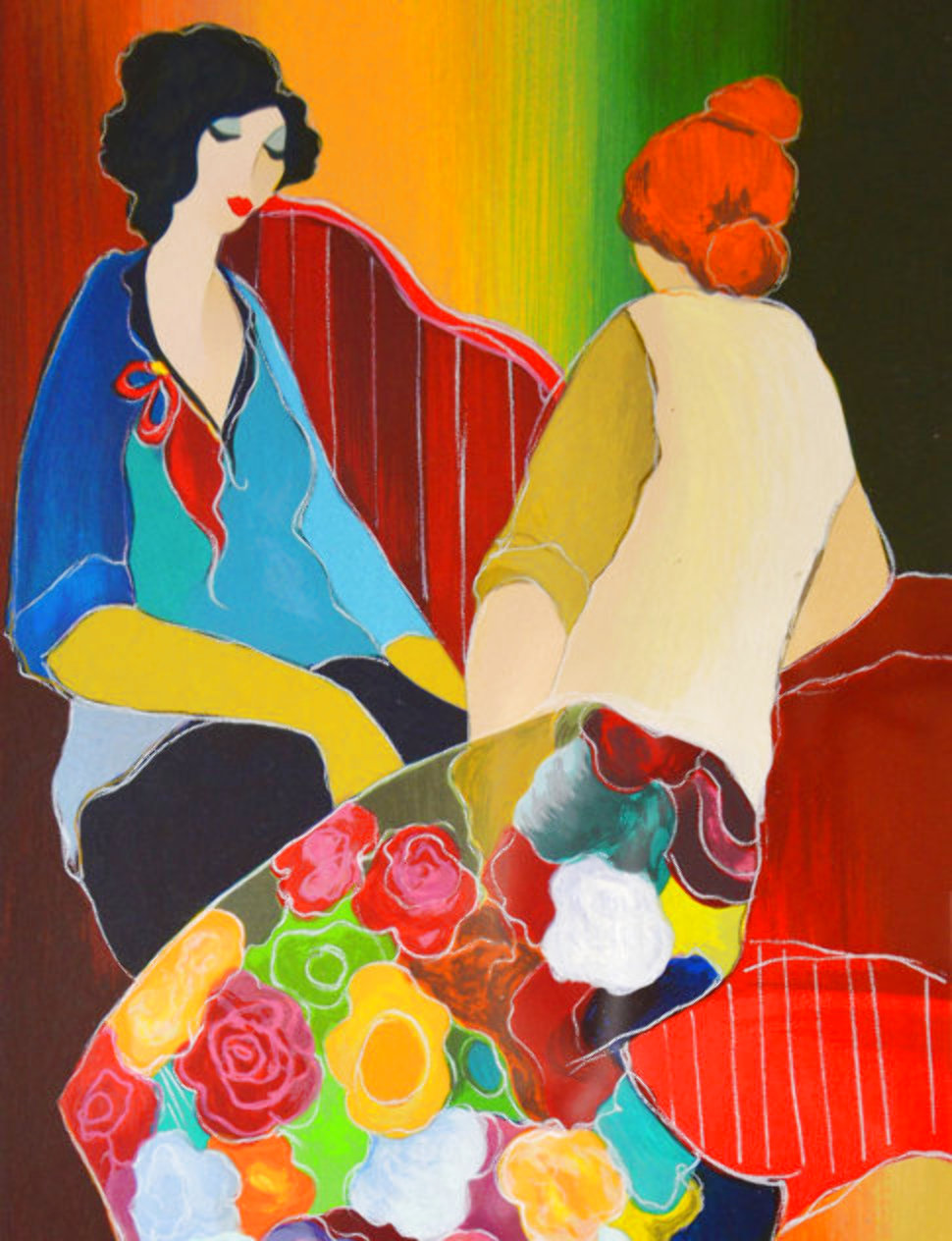 Confiding AP Limited Edition Serigraph by Itzchak Tarkay - For Sale on ...