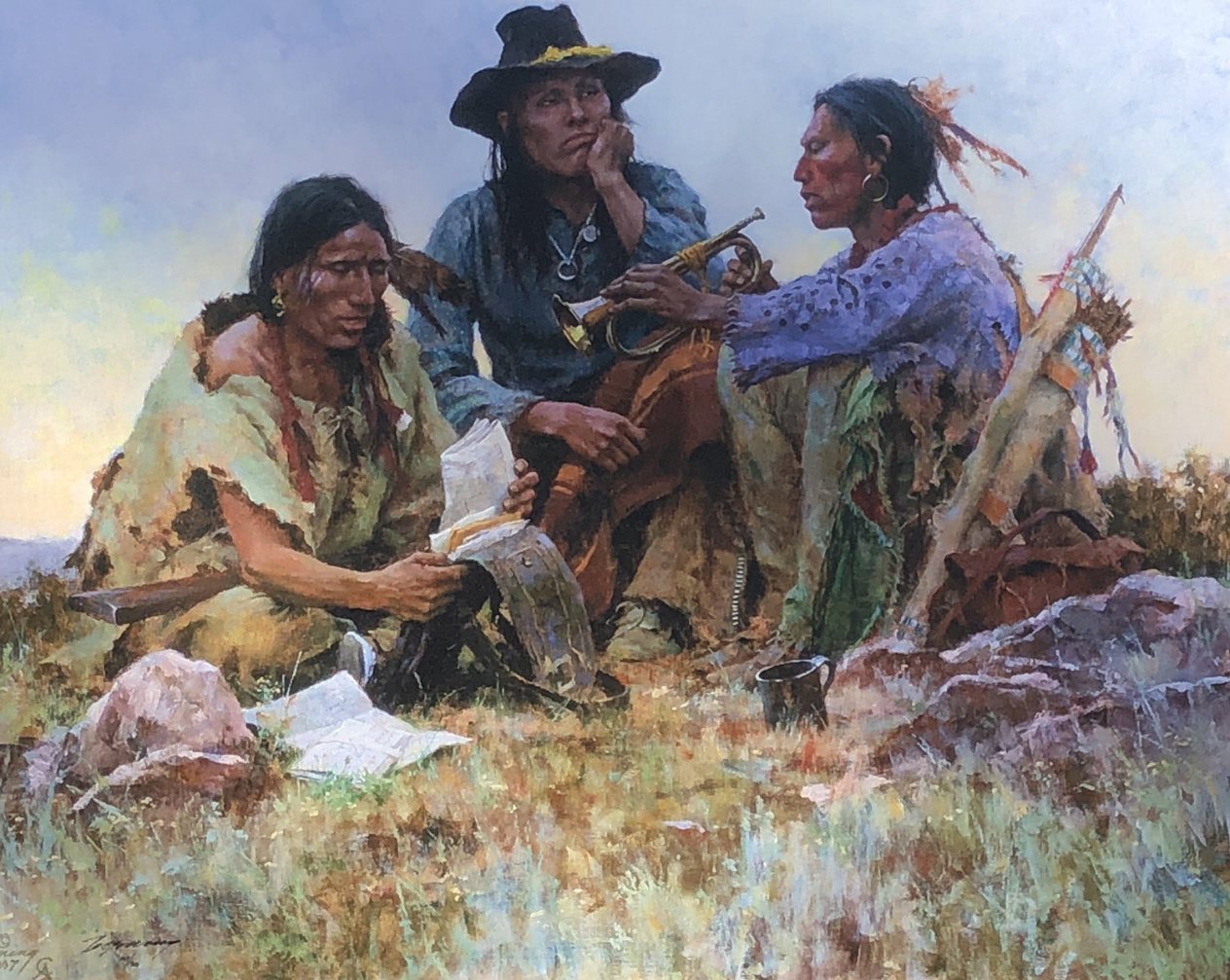 Howard Terpning Found on the Field of Battle , print, native american ...