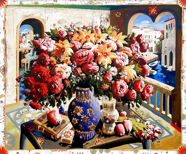 Mediterranean Vase Oil on Canvas by Kim Tkatch - For Sale on Art Brokerage