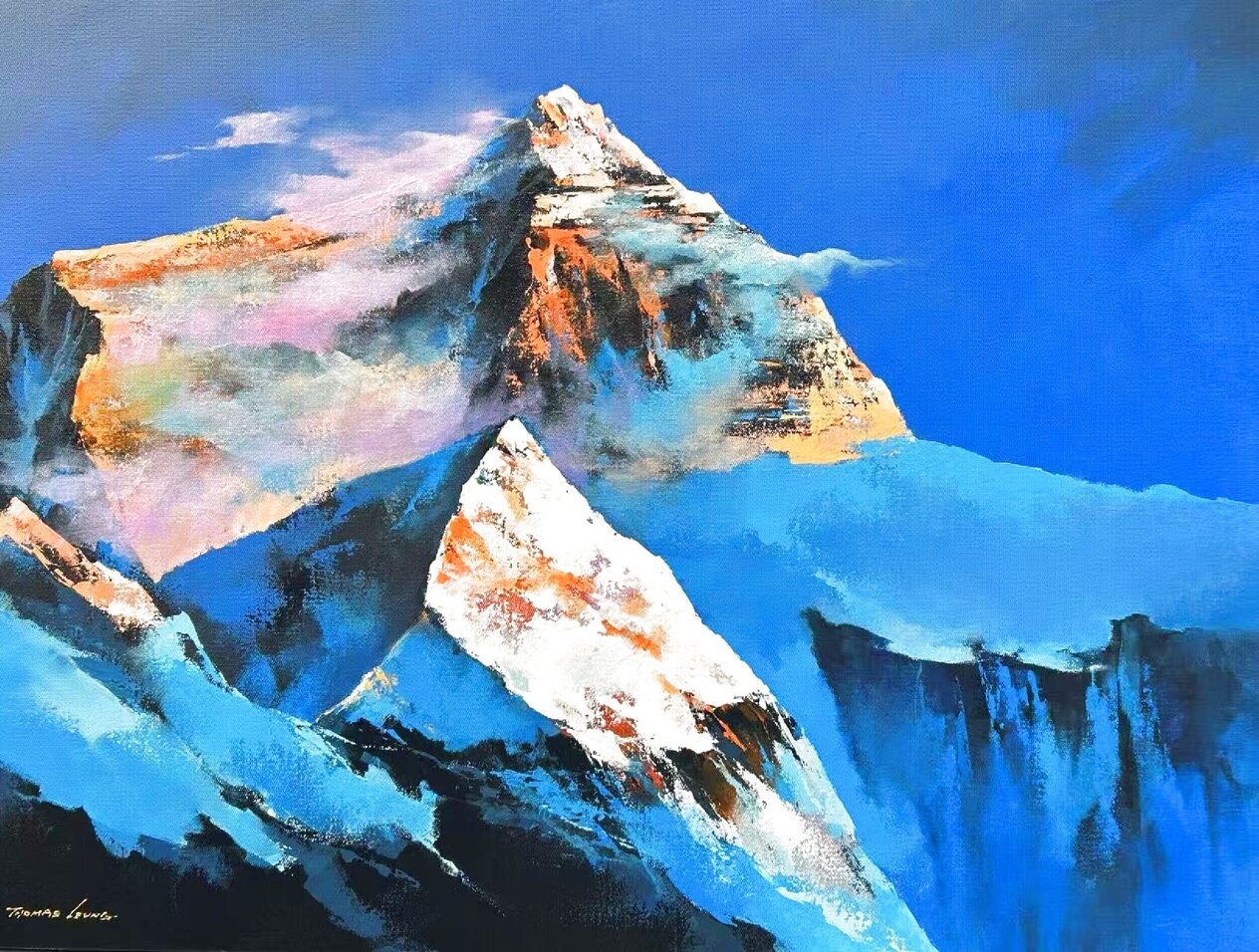Mountain Peak 2025 Acrylic on Canvas 30x40 by Thomas Leung - For Sale ...