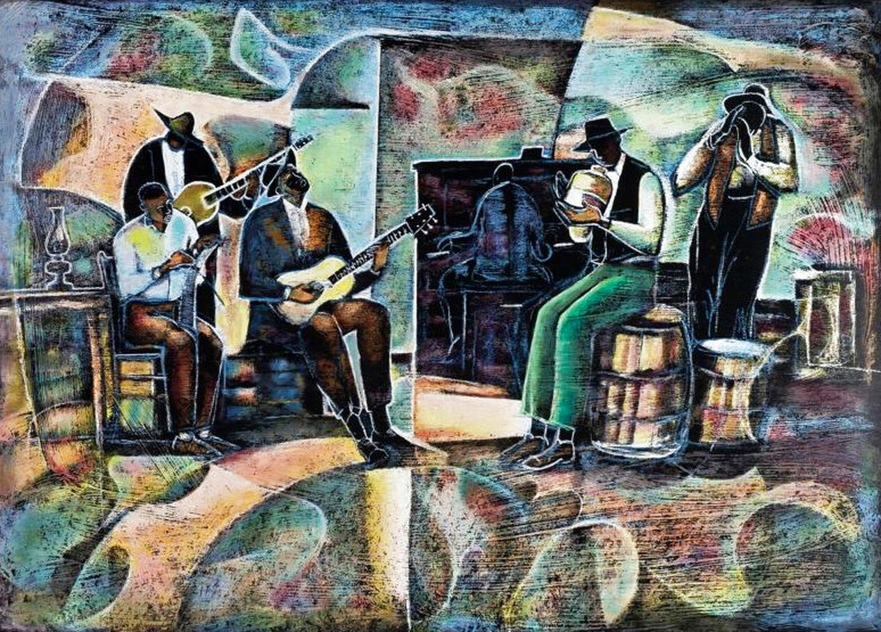 Jug Band Framed Limited Edition Serigraph 29x39 by William Tolliver ...