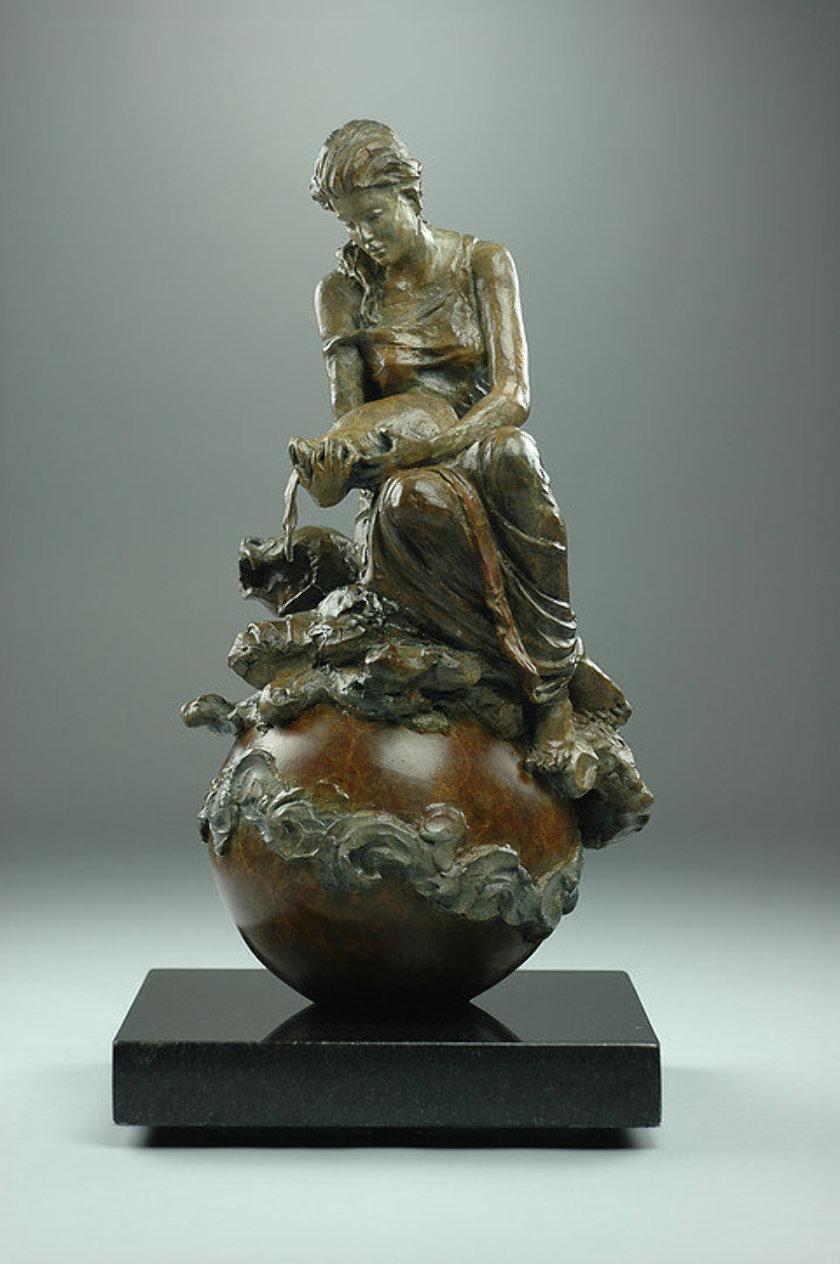 Aquarius Bronze Sculpture 2015 15 in by Nguyen Tuan - For Sale on Art ...