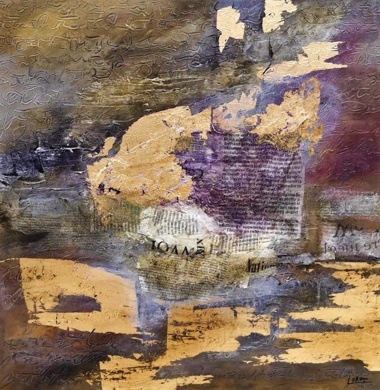 Variations Asemic Writing 2018 Mixed Media on Canvas by Ivana Urso ...