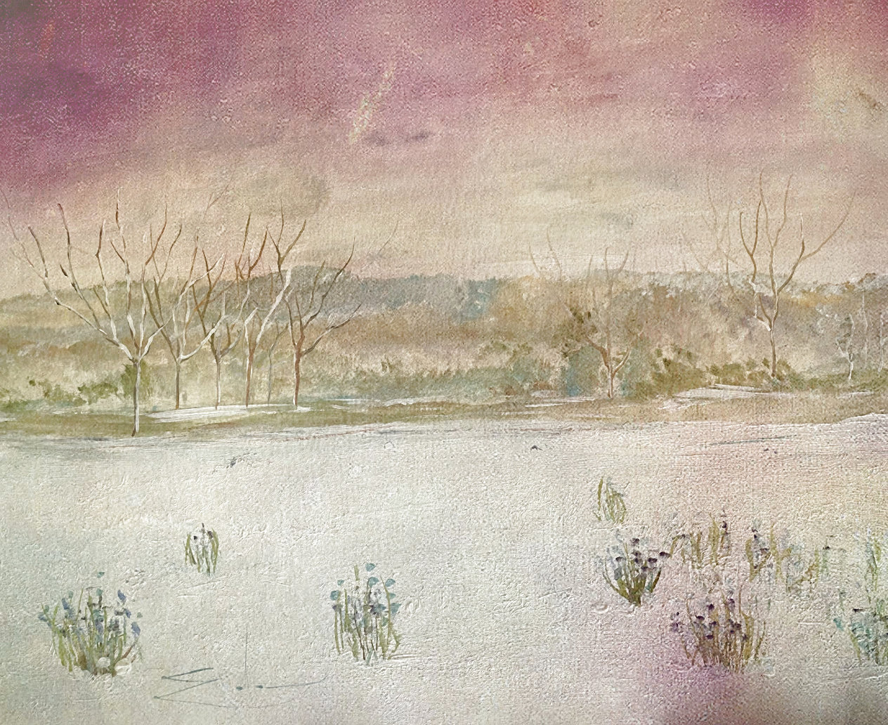 Snowfield 1982 Acrylic on Canvas 14x14 by Eda Varricchio - For Sale on ...