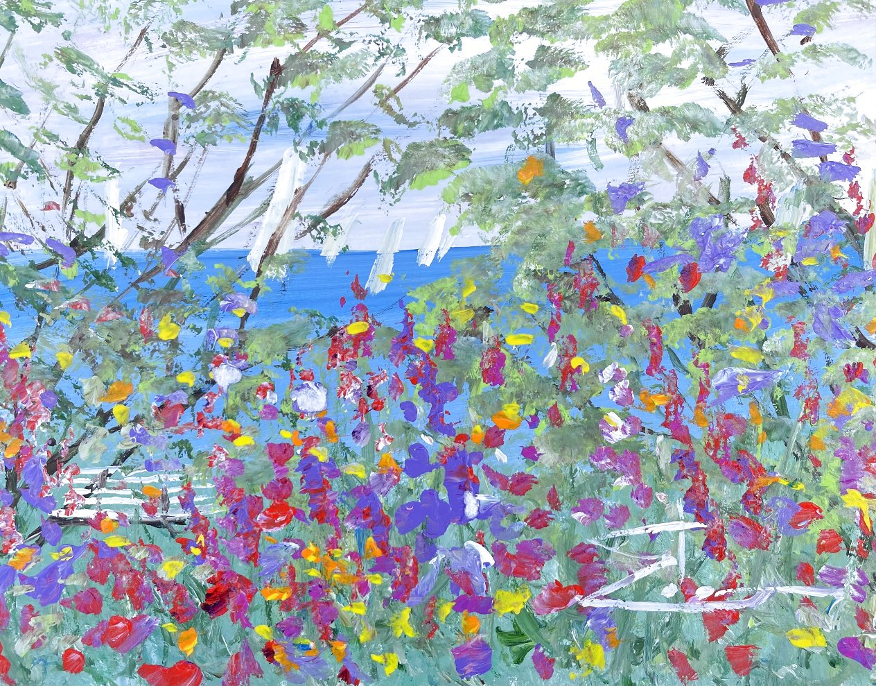 Fragile Floret 1989 Acrylic on Canvas 14x16 by Eda Varricchio - For ...
