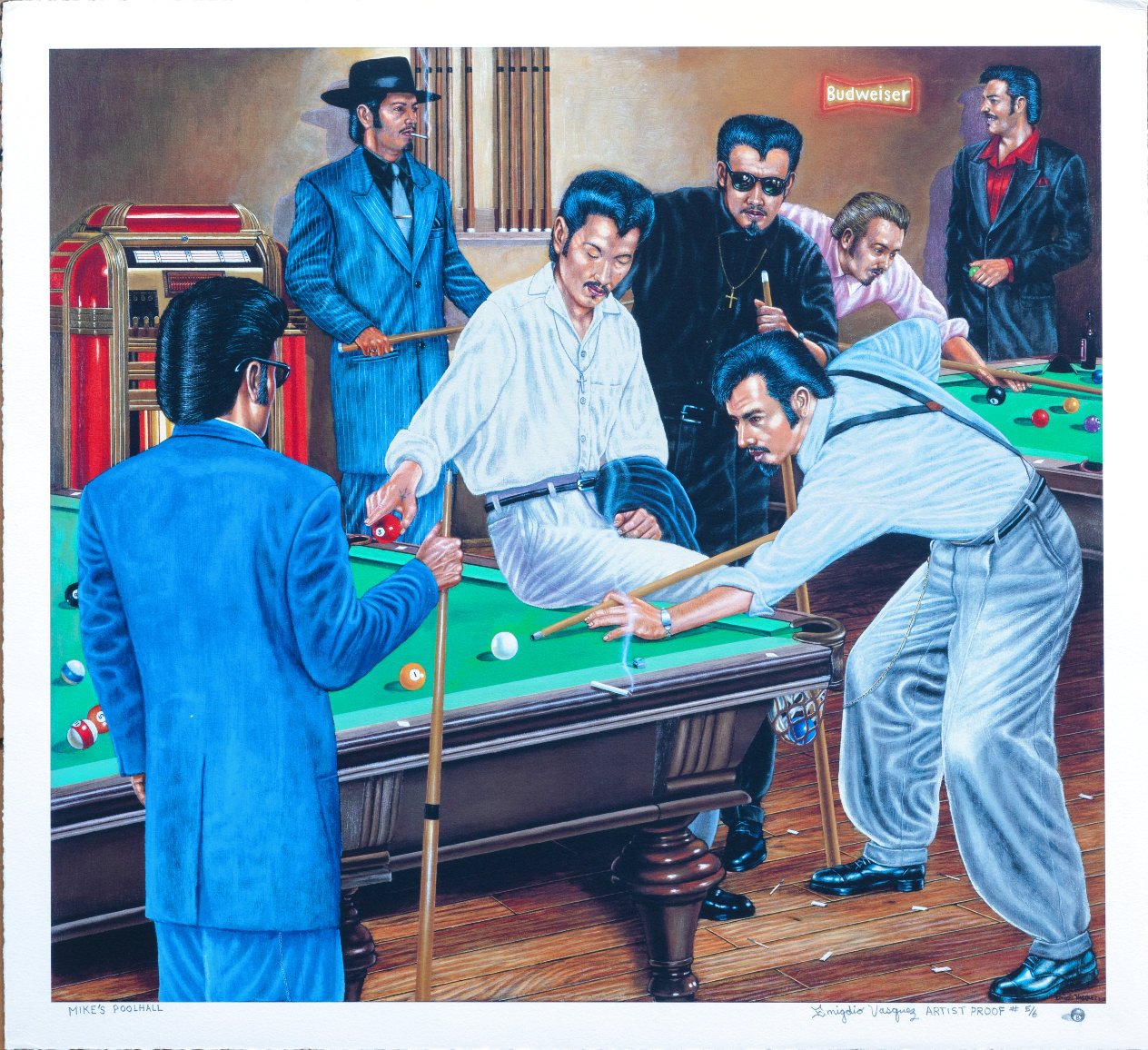 Mike's Pool Hall by Emigdio Vasquez - For Sale on Art Brokerage