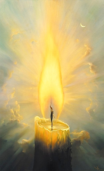 Candle II 2000 Giclee on Canvas 30x19 by Vladimir Kush - For Sale on ...