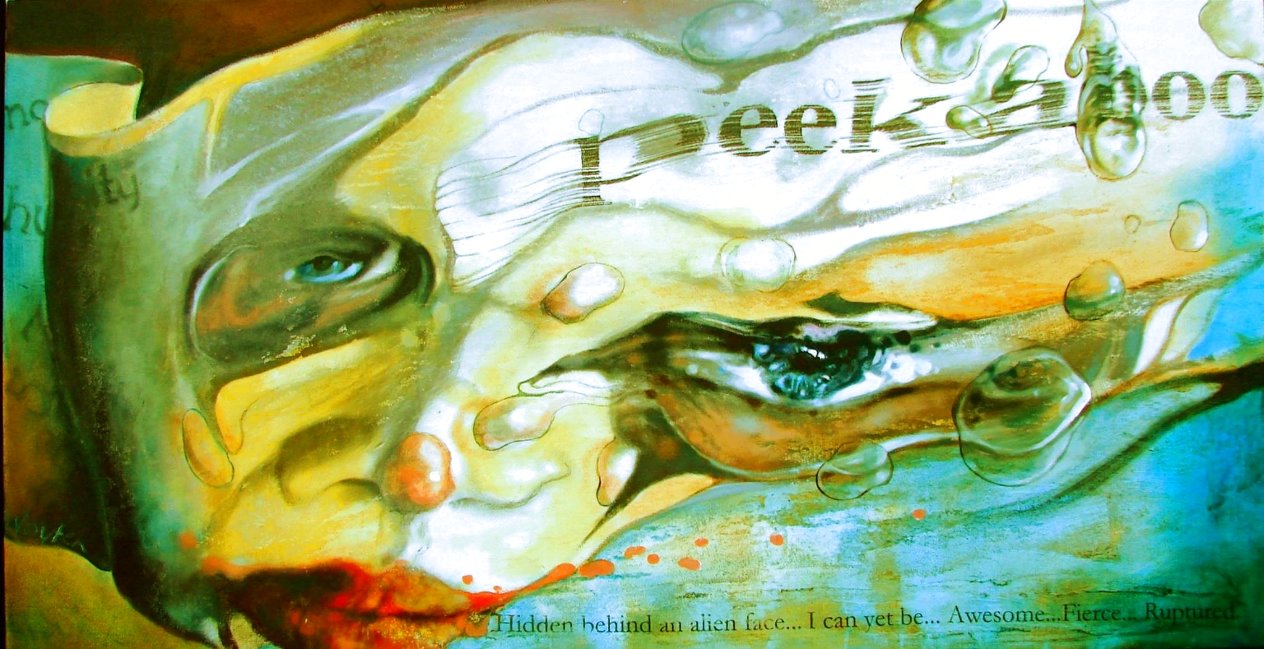 Masks We Hide Behind - Face 24x48 by Voytek - For Sale on Art Brokerage