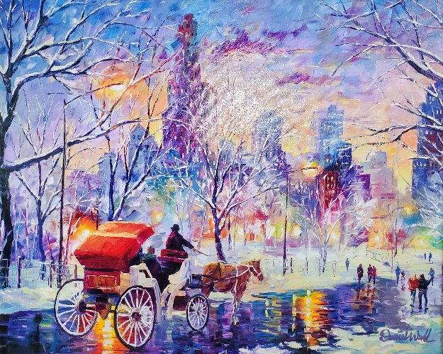 Snowy New York 2014 Limited Edition Embellished Giclee on Canvas by ...