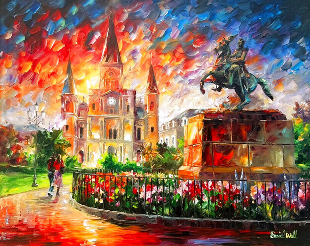 Jackson Square 2011 Framed Oil on Canvas by Daniel Wall - For Sale on ...