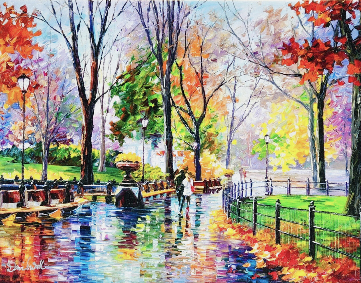 Autumn Rainy Afternoon 2014 Framed Limited Edition Embellished Giclee ...