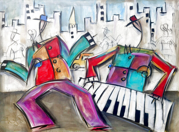 Jazz Musicians Acrylic on Canvas by Eric Waugh - For Sale on Art Brokerage