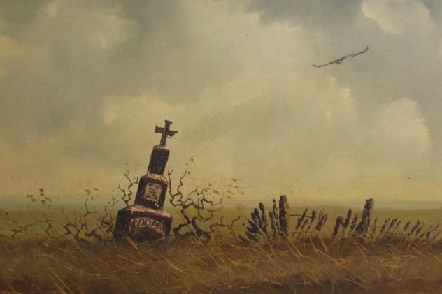 Wayne Cooper original painting, american prairie landscape with house ...