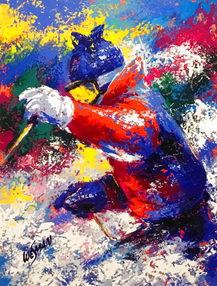 Down Hill Skier 1981 Acrylic on Canvas 18x24 by Ken Wesman - For Sale ...