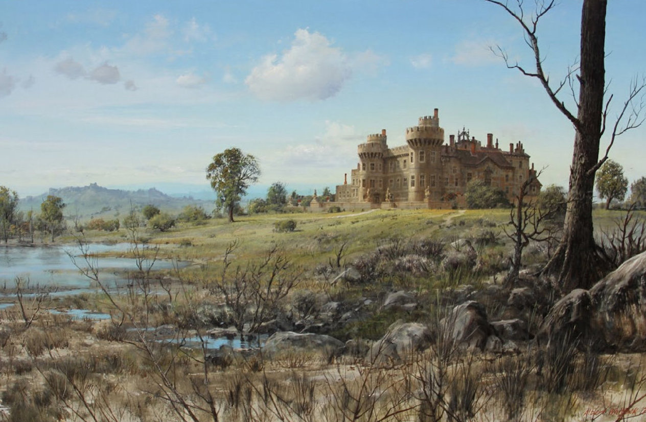 albert whitlock original painting of castle in landscape by Albert ...