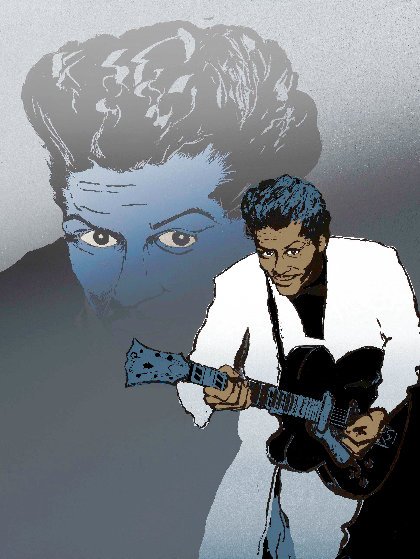 Chuck Berry Two 1988 Limited Edition Silkscreen by Ronnie Wood (Rolling ...