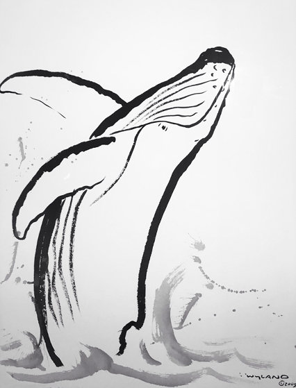Humpback Breaching 2009 41x33 Huge by Robert Wyland - For Sale on Art ...