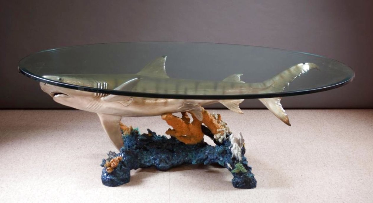 Tiger Shark Bronze Table Sculpture 56 in by Robert Wyland - For Sale on ...